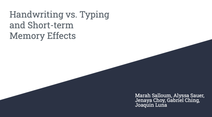 Handwriting vs. Typing and Short-term Memory Effects – Learning ...